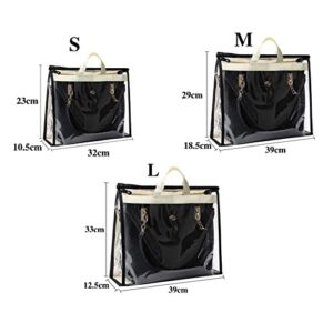 3 Pack Handbag Organizer Dust Cover Bag Transparent Anti-dust Purse Storage Bag for Hanging Closet with Zipper and Handle Space-saving Storage Bag( Handbag Storage)