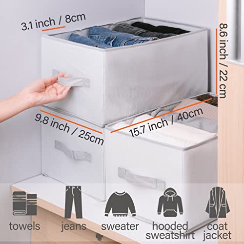 Wardrobe Clothes Organizer – Extra Large Clothes Drawer Organizer with Double Handles, Waterproof Mesh Wardrobe Clothes Organizer for Drawers, Durable Clothing Organizers and Storage – 2pcs Pack