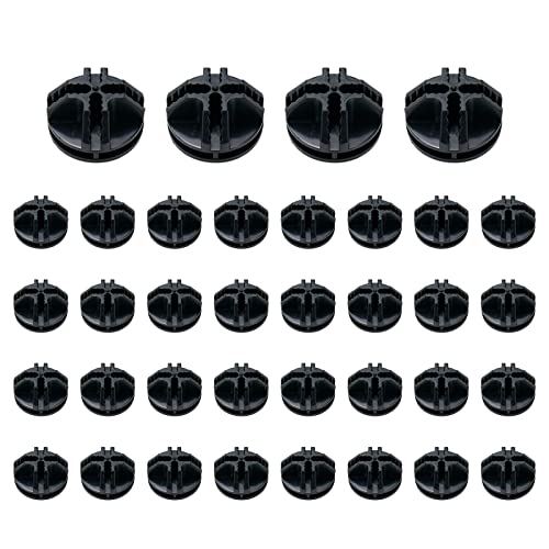 Curqia 40pcs Black Plastic Cube Wall Clips Wire Grid Cube Organizer Connector for Closet