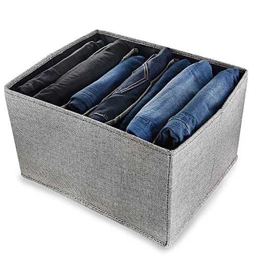 Golden Chest Clothing Storage Organizer for Pants and Clothes | Wardrobe Space Saving Bedroom Closet Organization | Drawer Organizers with Dividers for Jean Pant Leggings Shirt | Large Upgraded Size