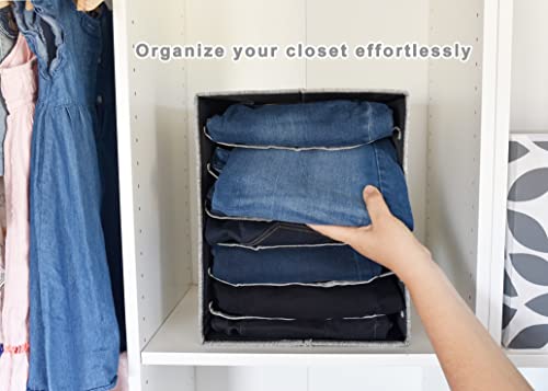 Golden Chest Clothing Storage Organizer for Pants and Clothes | Wardrobe Space Saving Bedroom Closet Organization | Drawer Organizers with Dividers for Jean Pant Leggings Shirt | Large Upgraded Size