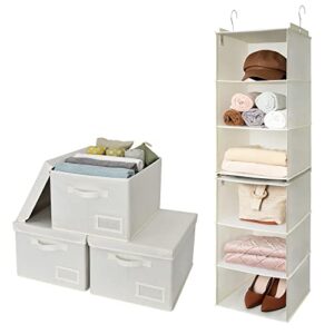 granny says bundle of 1-pack closet hanging organizer & 3-pack clothing storage bins