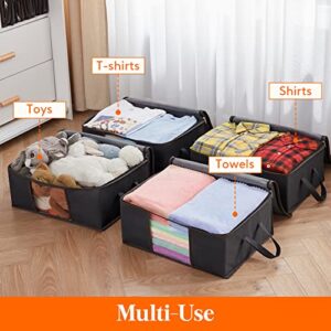 Lifewit 3 Packs 90L Large Capacity Storage Bags and 4 Packs 35L Closet Organizers Black