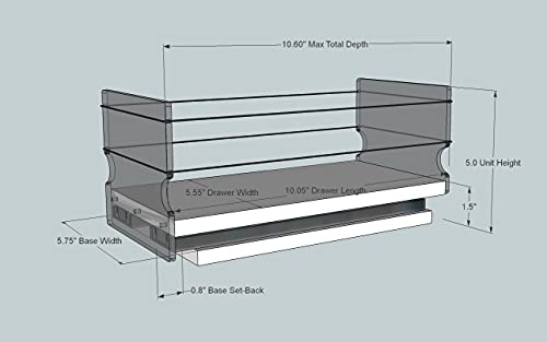 Vertical Spice - 5x1x11 DC - Heavy Duty Storage Organizer Drawer for Cabinets and Pantries - Size: 5.75" Width x 5.0" Height x 10.6" Depth - MADE IN USA