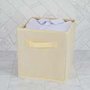 DFL INC. Fabric Storage Bins, Organization - Storage, Closet Organizer Cube Storage, 6 Pack (Beige)