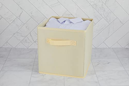 DFL INC. Fabric Storage Bins, Organization - Storage, Closet Organizer Cube Storage, 6 Pack (Beige)