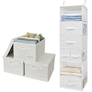 granny says bundle of 1-pack hanging closet organizers and storage & 3-pack clothing storage bins