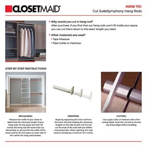 ClosetMaid SuiteSymphony Wood Closet Organizer Kit with Tower 3 Hang Rods, Top Shelves, 2 Drawers, Modern, Fits Spaces 5-9 ft. Wide, Graphite Grey