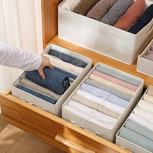 2 PCS Wardrobe Clothes Organizer, Clothes Organizer for Folded Clothes Drawer Organizers for Clothing Mesh Closet Storage with PP Board, (9+7) Grids Washable Clothing Storage for Jeans T-shirt Legging