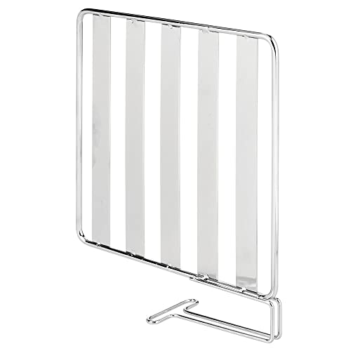 mDesign Versatile Metal Wire Closet Shelf Divider and Separator for Storage and Organization in Bedroom, Bathroom, Kitchen and Office Shelves - Easy Install - 4 Pack - Chrome