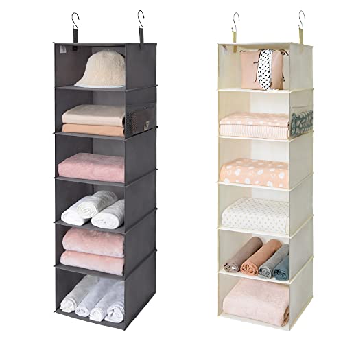 GRANNY SAYS Bundle of 1-Pack Shelf Organizer for Closet & 1-Pack Closet Hanging Storage Shelves