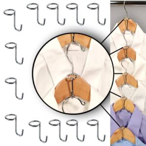 Closet Organization Bundle featuring 2 Multipurpose Rolly Hangers and 12 Hook hanger Connectors. This unbeatable combination is designed to solve your closet space limitations by creating space-saving