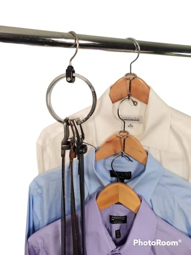 Closet Organization Bundle featuring 2 Multipurpose Rolly Hangers and 12 Hook hanger Connectors. This unbeatable combination is designed to solve your closet space limitations by creating space-saving