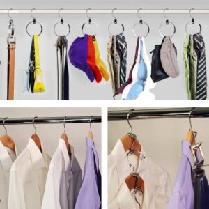 Closet Organization Bundle featuring 2 Multipurpose Rolly Hangers and 12 Hook hanger Connectors. This unbeatable combination is designed to solve your closet space limitations by creating space-saving