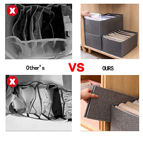 Wardrobe Clothes Organizer for Drawer for Jeans T-Shirt Sweater Foldable Storage Clothes Organizer Washable Drawer Organizers for Clothing Large 7 Grids 2 Packs