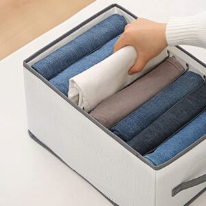 XJ-HOME 2pcs Wardrobe Clothes Storage Box 7 Compartments Washable Portable Wardrobe Storage Box, material upgrade is supported by PP board, not easy to deform, foldable for easy storage.