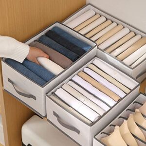 XJ-HOME 2pcs Wardrobe Clothes Storage Box 7 Compartments Washable Portable Wardrobe Storage Box, material upgrade is supported by PP board, not easy to deform, foldable for easy storage.