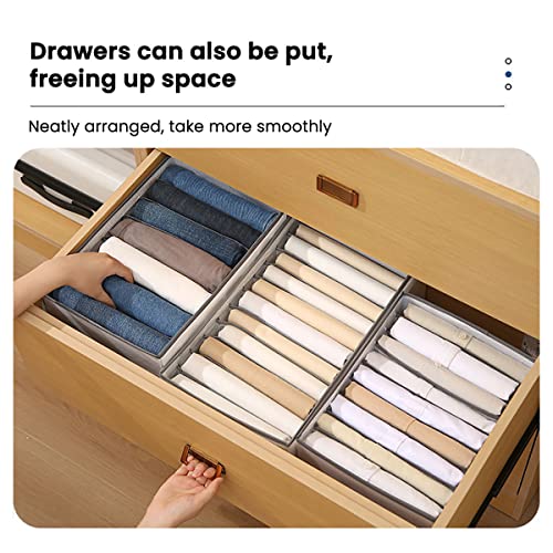 XJ-HOME 2pcs Wardrobe Clothes Storage Box 7 Compartments Washable Portable Wardrobe Storage Box, material upgrade is supported by PP board, not easy to deform, foldable for easy storage.