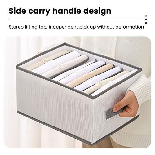 XJ-HOME 2pcs Wardrobe Clothes Storage Box 7 Compartments Washable Portable Wardrobe Storage Box, material upgrade is supported by PP board, not easy to deform, foldable for easy storage.