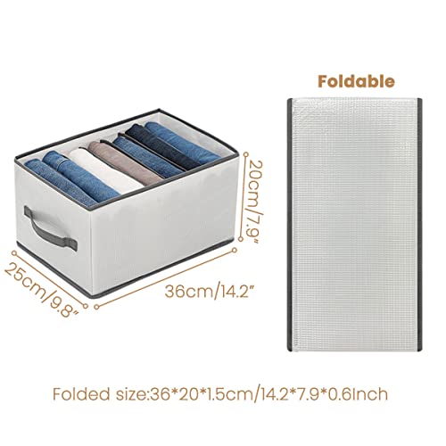 XJ-HOME 2pcs Wardrobe Clothes Storage Box 7 Compartments Washable Portable Wardrobe Storage Box, material upgrade is supported by PP board, not easy to deform, foldable for easy storage.