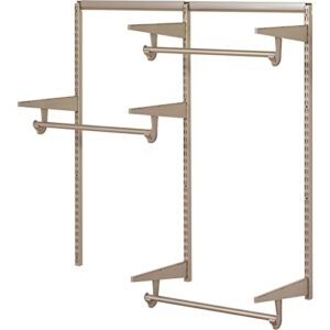 closet culture by knape & vogt culture 4 ft. steel closet hardware kit in champagne nickel shelving (0300-kita-4cn)