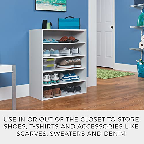 ClosetMaid 1565 Stackable 5-Shelf Organizer, White & 5062 All-Purpose Organizer, White