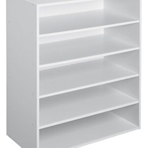 ClosetMaid 1565 Stackable 5-Shelf Organizer, White & 5062 All-Purpose Organizer, White