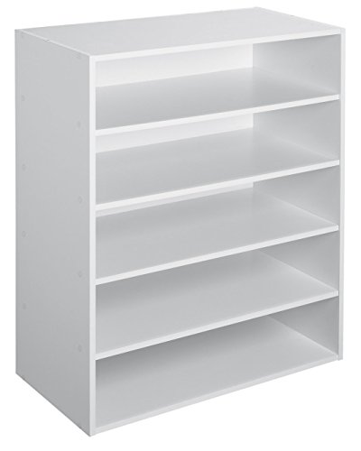 ClosetMaid 1565 Stackable 5-Shelf Organizer, White & 5062 All-Purpose Organizer, White