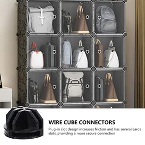 DOITOOL Wire Cube Stopper Black Cube Plastic Connectors Interlocking Connectors Wire Grid Cube Buckle Clips for Closet Modular Cabinet Storage Organizer 20pcs Storage Organizer Unit