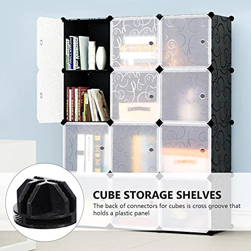 DOITOOL Wire Cube Stopper Black Cube Plastic Connectors Interlocking Connectors Wire Grid Cube Buckle Clips for Closet Modular Cabinet Storage Organizer 20pcs Storage Organizer Unit