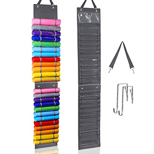 48 compartments Vinyl Storage Organizer, detacheable with Zipper, Wall Organizer, Office Organizer, Closet Organizer and Storage, Dark grey