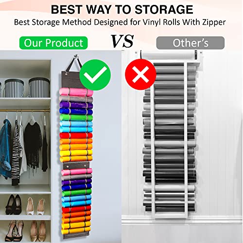 48 compartments Vinyl Storage Organizer, detacheable with Zipper, Wall Organizer, Office Organizer, Closet Organizer and Storage, Dark grey