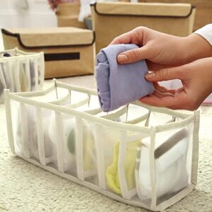 6 Pieces Wardrobe Clothes Organizer Folded Clothes Organizer Mesh Clothes Organizer Drawers Visible Pants Container Small Cloth Organizer Washable Pants Organizer for Drawer Bedroom Dorm Supplies