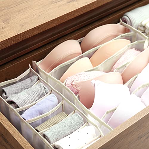 6 Pieces Wardrobe Clothes Organizer Folded Clothes Organizer Mesh Clothes Organizer Drawers Visible Pants Container Small Cloth Organizer Washable Pants Organizer for Drawer Bedroom Dorm Supplies