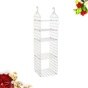 ARTIBETTER Closet Organizer 4 Tier Foldable Hanging Closet Organizers Collapsible Wardrobe Shelves Plastic Storage Basket for Hat Clothing Sweaters Towels Pajamas Storage Shelves