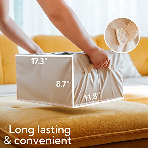 NEATR Clothes Organizer for Folded Clothes, 2 Pieces, Upgraded Wardrobe Clothing, Foldable Pants Closet, Clothing & Storage Jeans, t-shirt, Beige