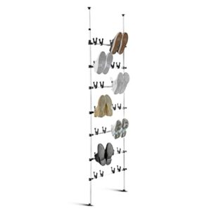 wenko telescopic atlas free rack, organizer, storage, shelf, shoe stand (w x h x d): 26.97 x 39.37-118.11 x 3.35 in, white, dimensions (w x h x