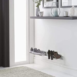 j-me Horizontal Shoe Rack – Wall Mounted Shoe Rack Organizer Keeps Shoes, Boots, Sneakers & Heels Off The Floor. A Modern Shoe Organizer For Your Entryway or Closet. (White - 28 inches)