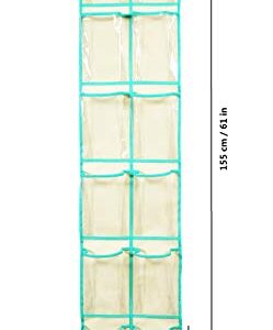 ANIZER Over The Door Shoe Organizer Hanging Narrow Closet Door Shoe Storage Large Clear Pockets Chart (12 POCKETS)