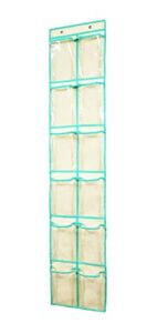 anizer over the door shoe organizer hanging narrow closet door shoe storage large clear pockets chart (12 pockets)