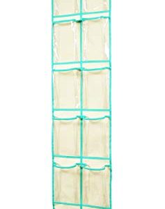 ANIZER Over The Door Shoe Organizer Hanging Narrow Closet Door Shoe Storage Large Clear Pockets Chart (12 POCKETS)