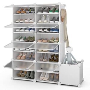 plzlove shoe rack, 8 tiers shoe storage 32 pairs shoe storage cabinet, shoe rack organizer for closet, entryway, hallway, bedroom, shoe shelf cabinet with doors