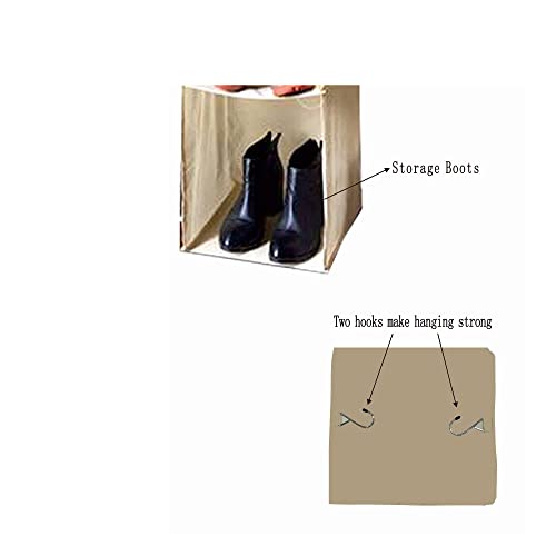 Shonpy Home Storage Shoe Hanging Organizer Closet Household Foldable (beige)