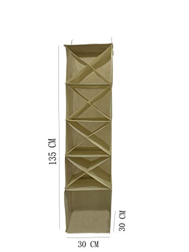 Shonpy Home Storage Shoe Hanging Organizer Closet Household Foldable (beige)