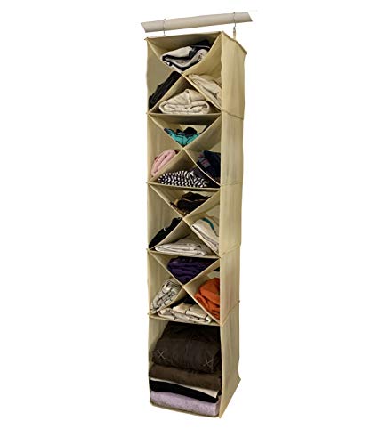 Shonpy Home Storage Shoe Hanging Organizer Closet Household Foldable (beige)