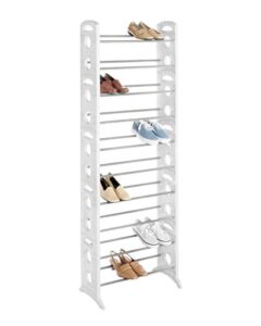 whitmor floor shoe tower 30 pair white