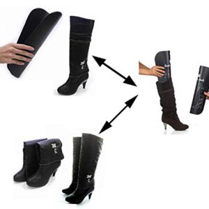 ericotry 2 Pairs Of Black Plastic Lengthening And Shaping Shoes High And Short Boots Automatic Support Shaping Shoes Tree Insertion Knee High Shoes Thigh Boots For Women And Girls(14inch)