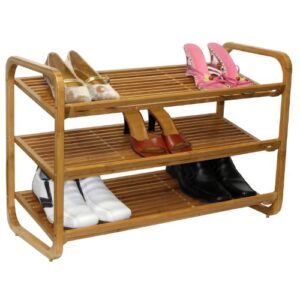 oceanstar 3-tier bamboo shoe rack, brown