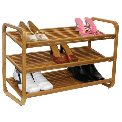 Oceanstar 3-Tier Bamboo Shoe Rack, Brown