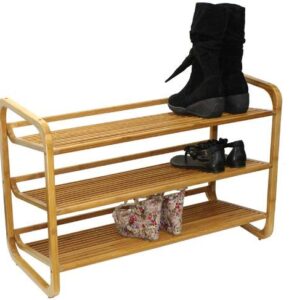 Oceanstar 3-Tier Bamboo Shoe Rack, Brown